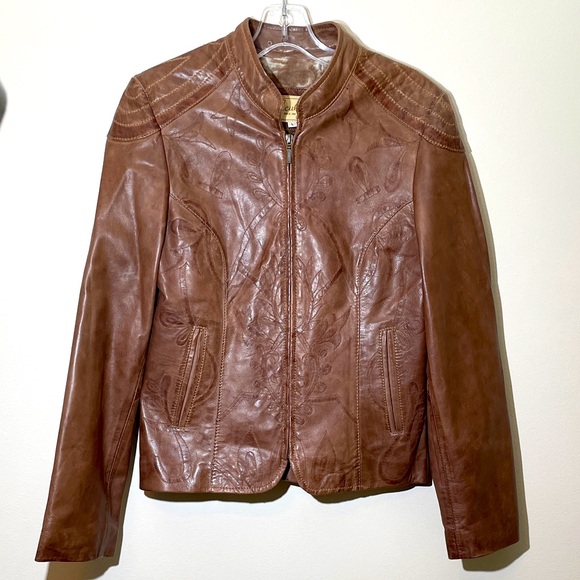 Scully | Jackets & Coats | Scully Embroidered Brown Leather Jacket ...